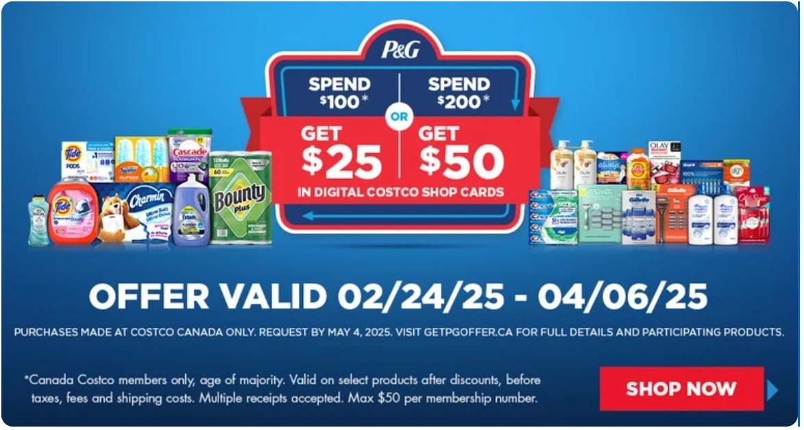 P&G Spend & Get Promotion - Full Product List & Prices - Costco West ...