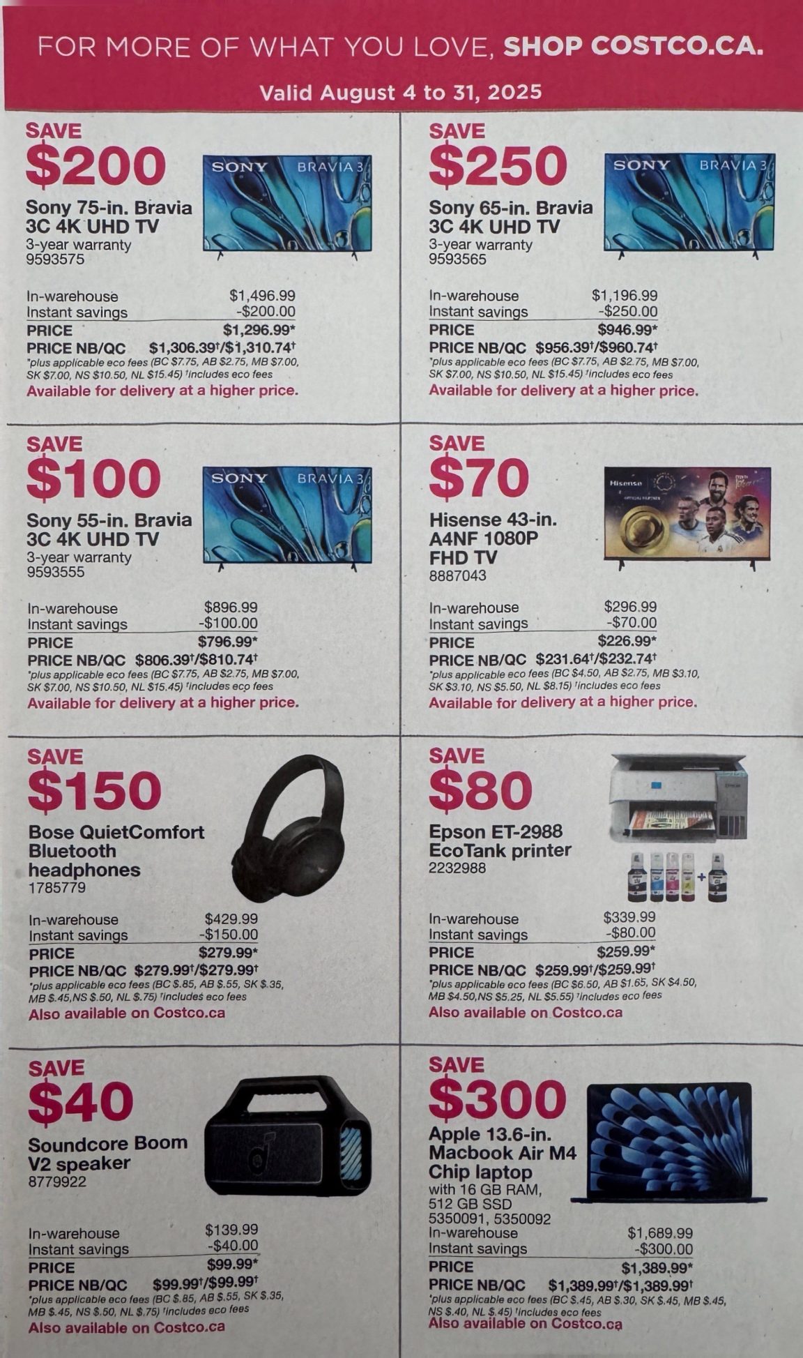 Costco Canada Aug 4-31, 2025 Flyer Preview! - Costco West Fan Blog